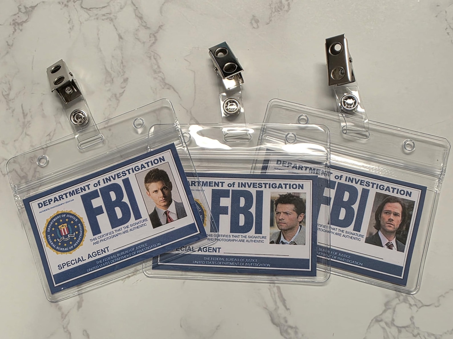 Supernatural Fake FBI ID Badge, Dean, Sam, Castiel Cosplay Prop, Fandom ...