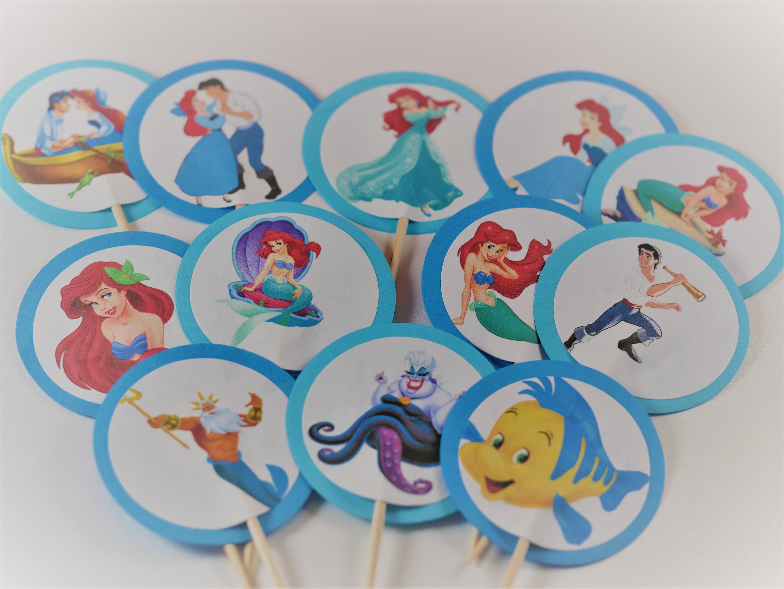 Princess Ariel Cupcake Toppers Ariel Cupcake Picks or | Etsy