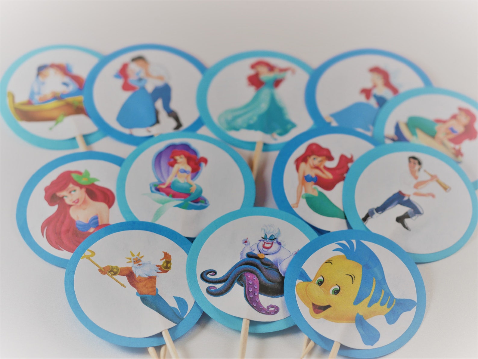 Princess Ariel Cupcake Toppers Ariel Cupcake Picks or - Etsy