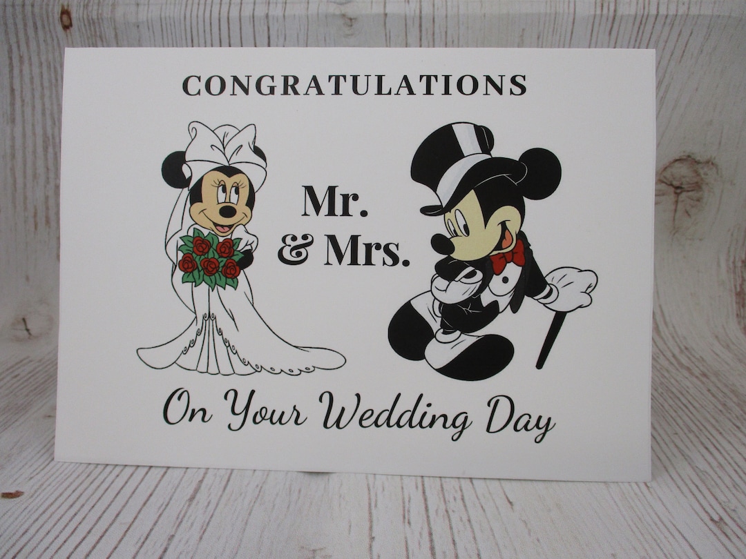 Congratulations Wedding Pop up Card, Mickey and Minnie Wedding Card Pop ...