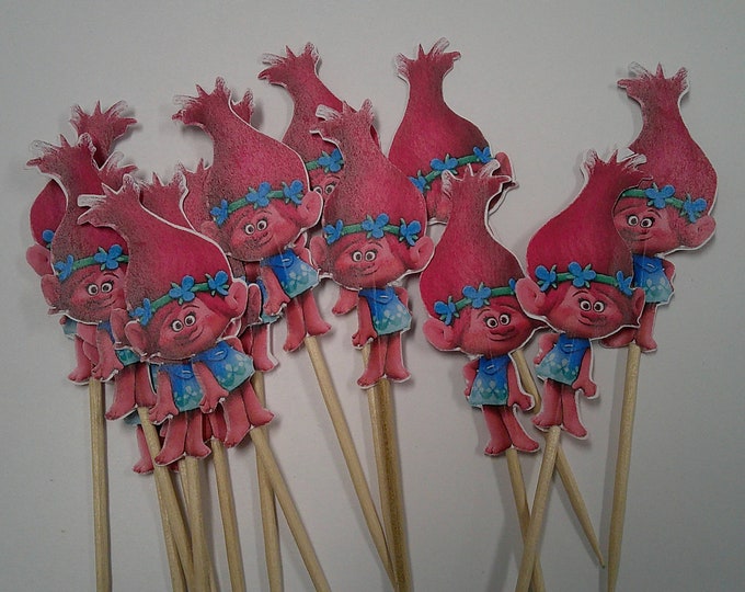 Ready to Ship 15 Trolls Cupcake Toppers, Poppy Cupcake Picks - Etsy