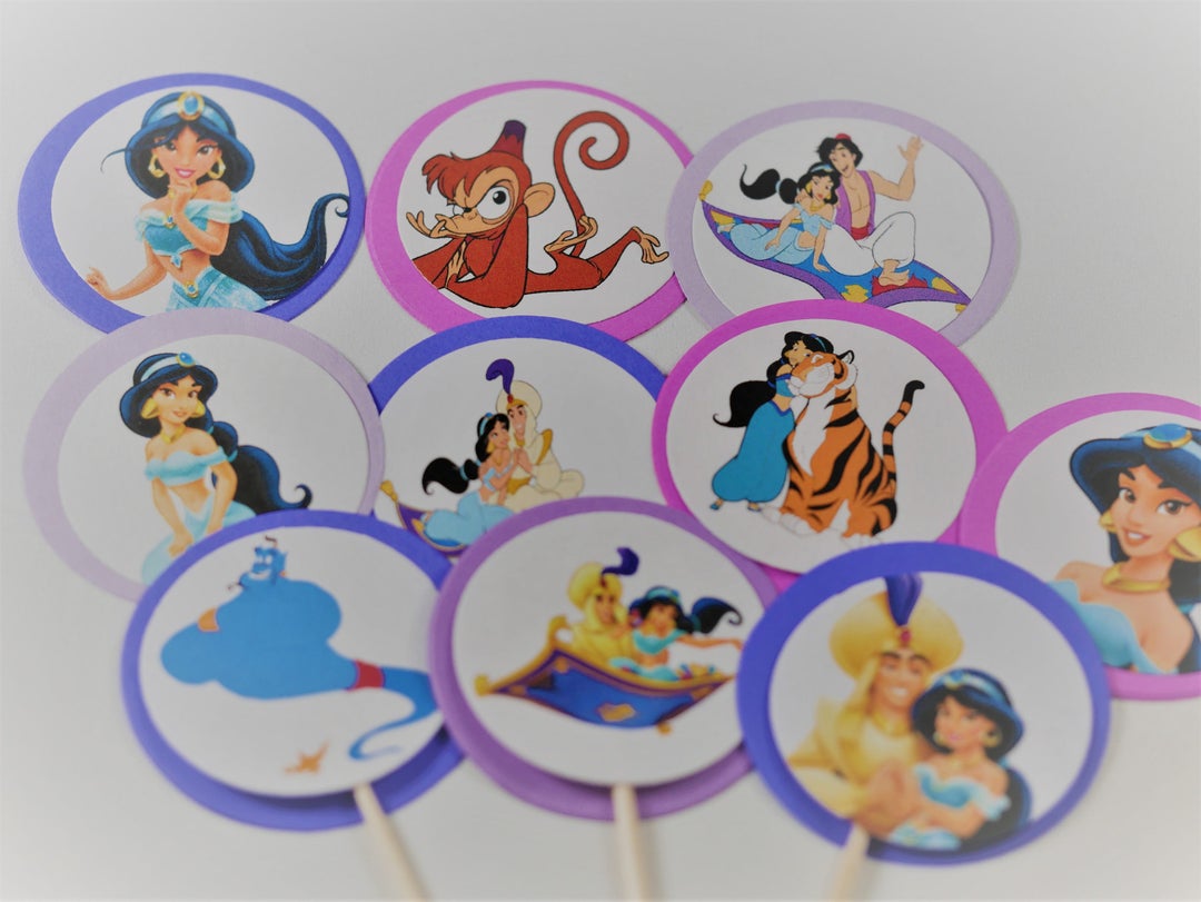 Princess Jasmine Cupcake Toppers, Princess Jasmine Cupcake Picks or ...