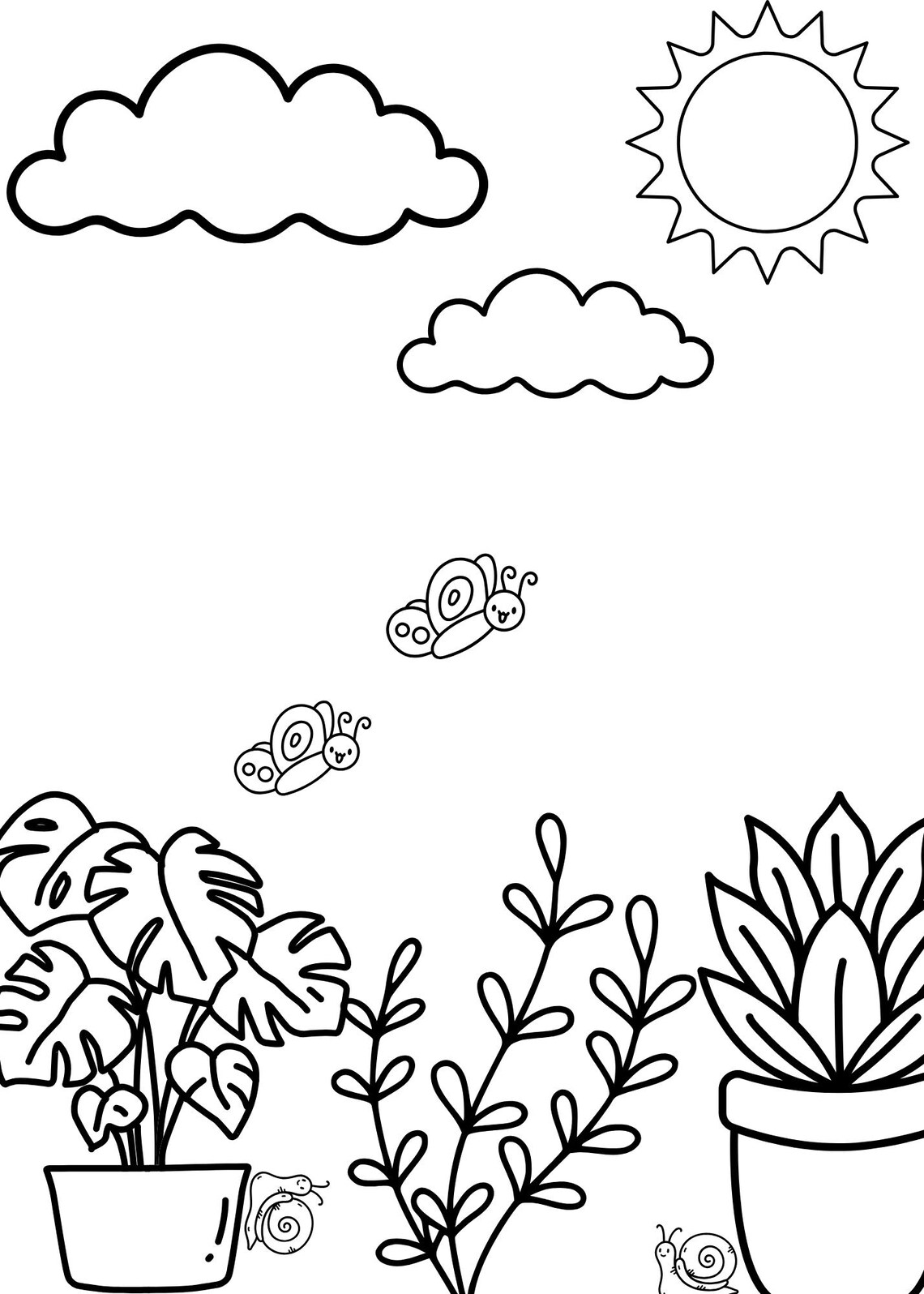 Plant Friends Coloring Page - Etsy