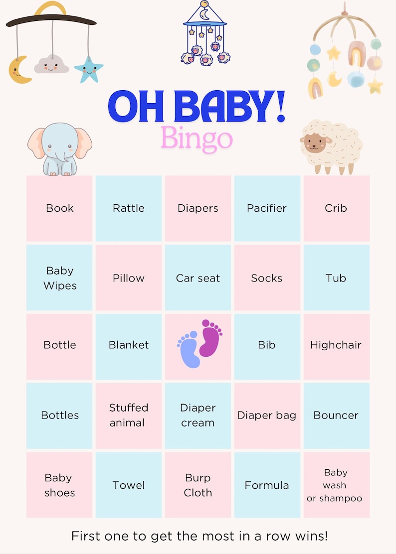 Baby Shower Game Bingo - Etsy