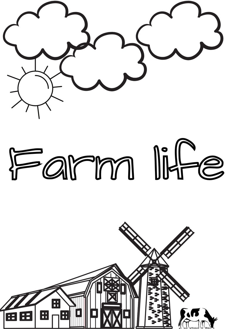 Farm Life Coloring Page - Etsy