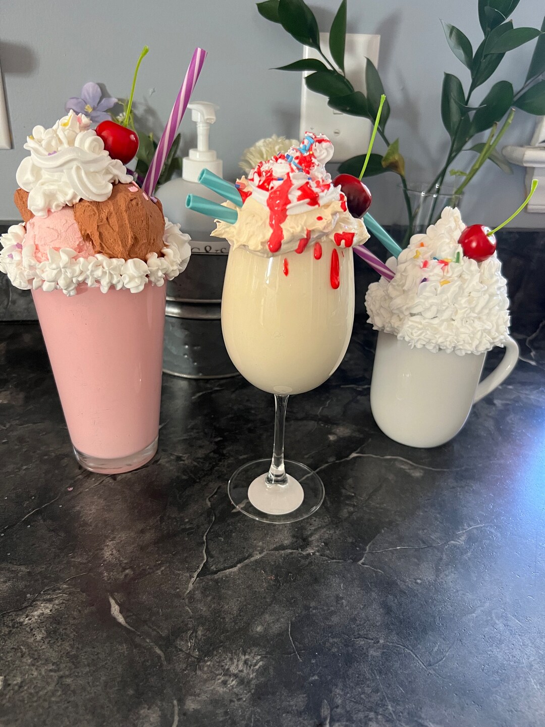 Handmade Faux Ice Cream Sundaes and Coffees - Etsy