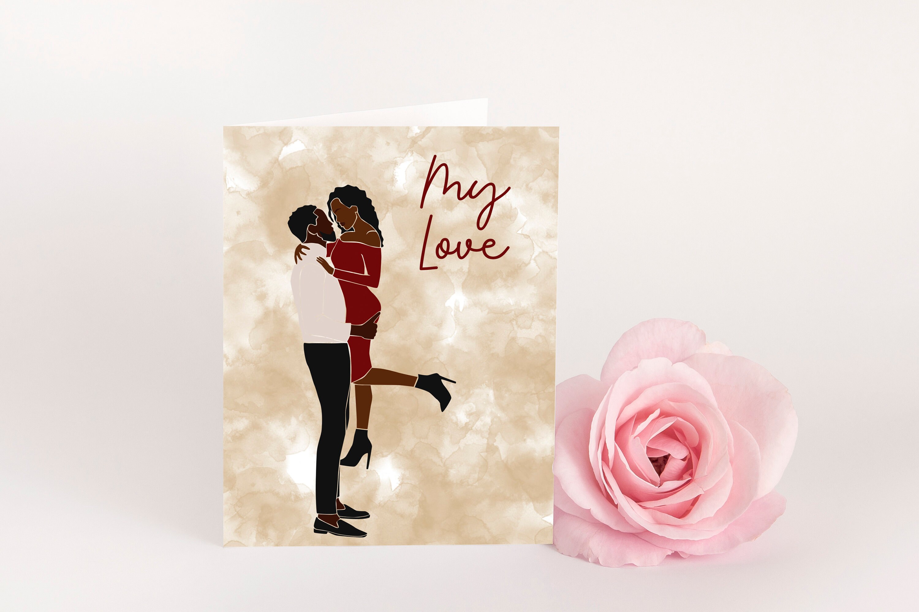 Black Love Celebrated Valentine's Day African American Greeting Card ...