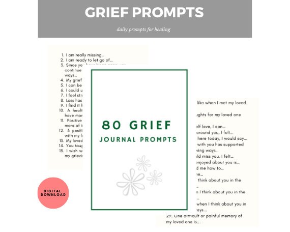 80 Grief Journaling Prompts for Healing After Loss: Mental - Etsy