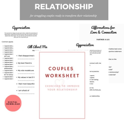 Couples Therapy 45 Page Workbook: Relationship Workbook Has - Etsy