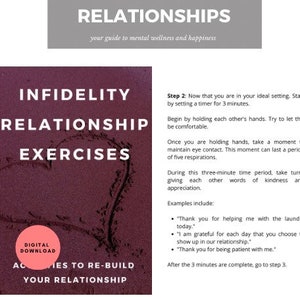 Infidelity Relationship Exercises: Affair Recovery Workbook Helping ...