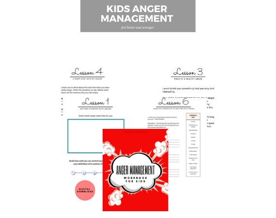 Kids Anger Workbook 64 Pages: Printable Anger Therapy Workbook Teaching ...