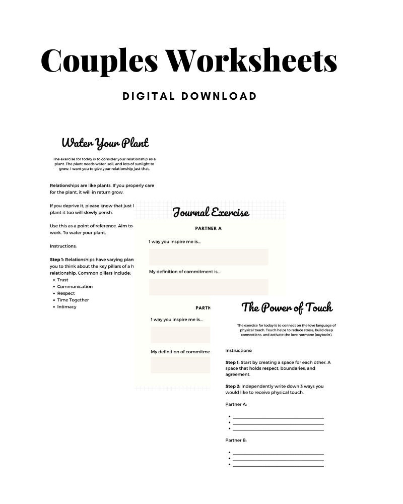 Couples Therapy 45 Page Workbook: Relationship Workbook Has | Etsy