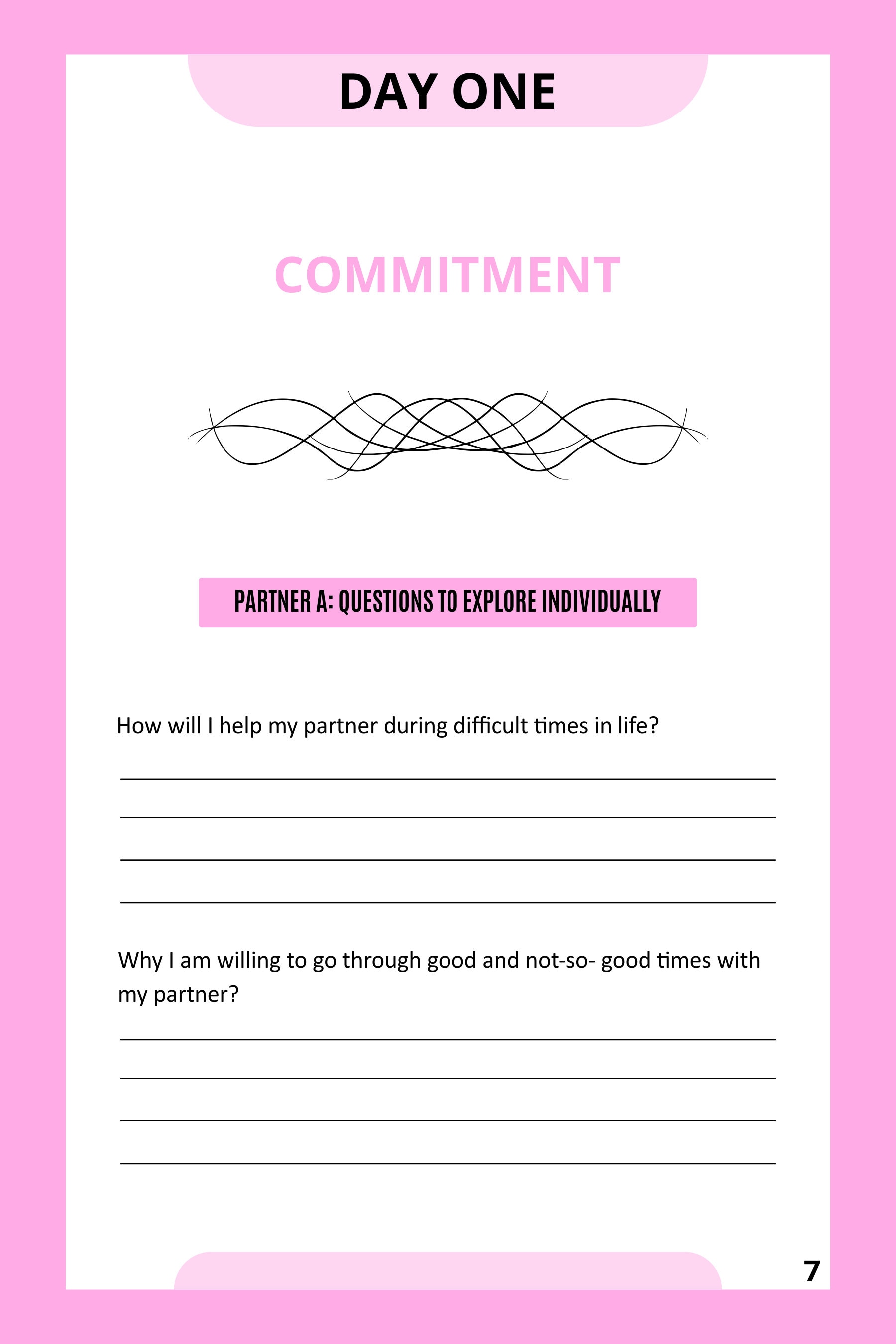 Pre-marital Counseling Printable Workbook: 10 Days of Relationship ...