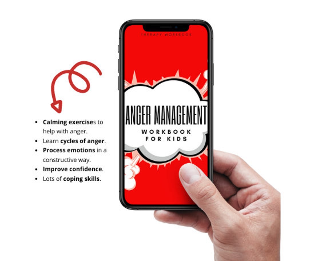 Kids Anger Workbook 64 Pages: Printable Anger Therapy Workbook Teaching ...