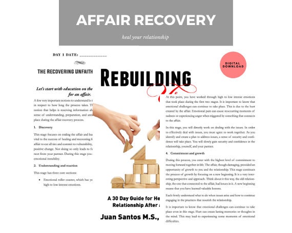 Printable Infidelity Recovery Workbook: Relationship Workbook for ...