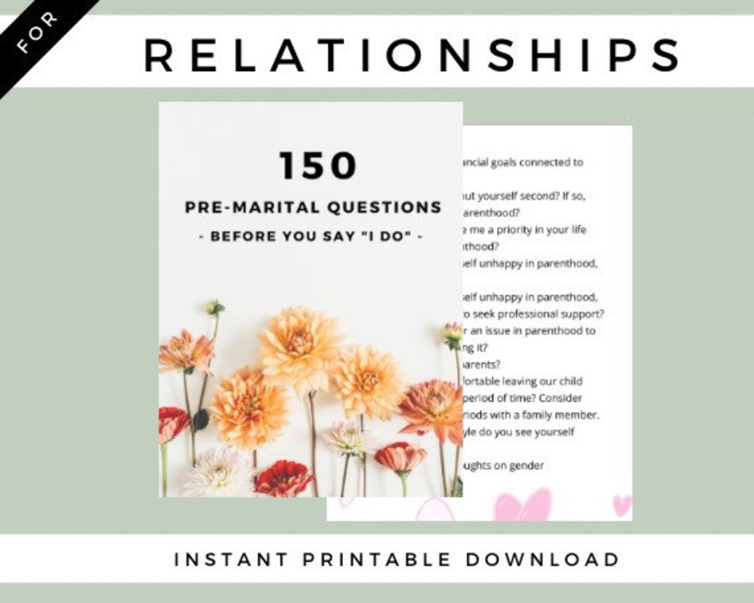 150 Premarital Questions to Ask Before You Get Married: for A Healthy ...