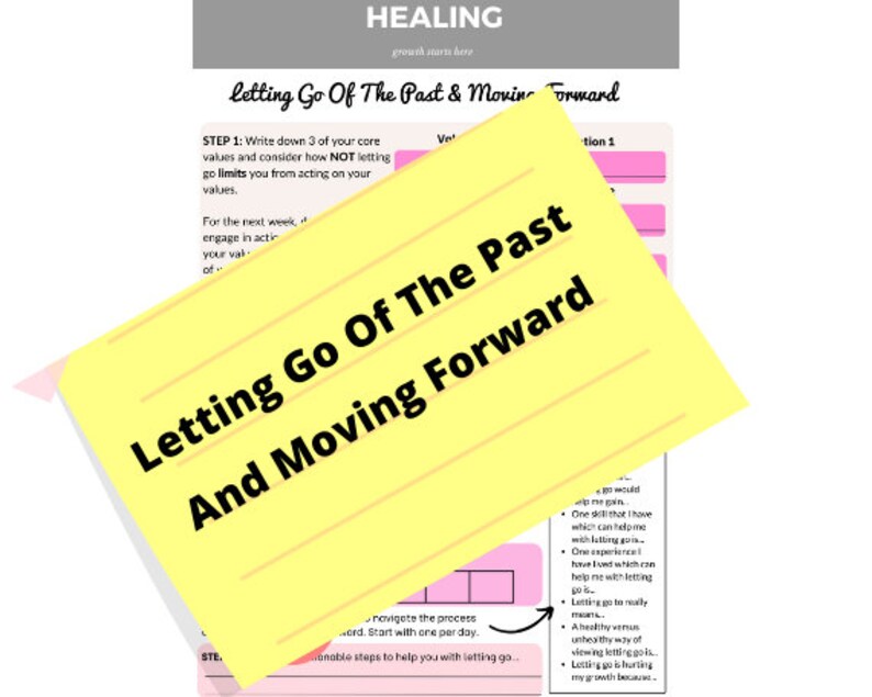 Letting Go of Past Situations or Events Mental Health Worksheet ...