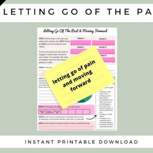 Letting Go Worksheet - Etsy