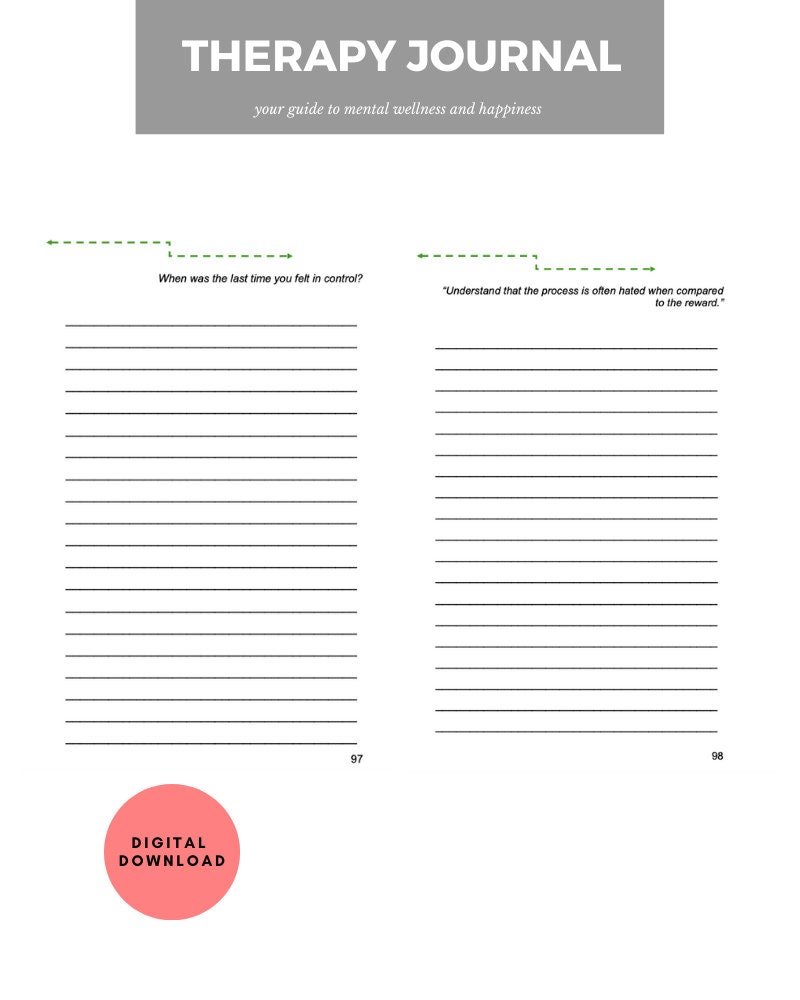 Mental Health Therapy Journal: Printable Personal Journal for ...