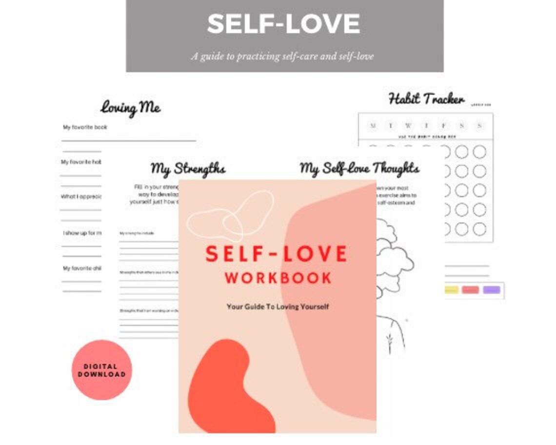 Adult Self Love and Self Care Workbook 65 Pages: Printable - Etsy