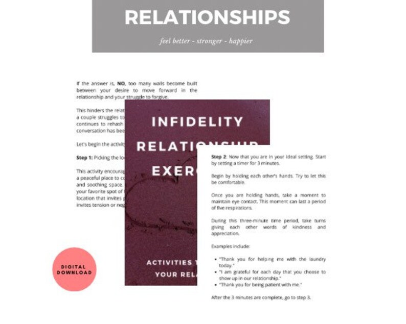 Infidelity Relationship Exercises: Affair Recovery Workbook Helping ...