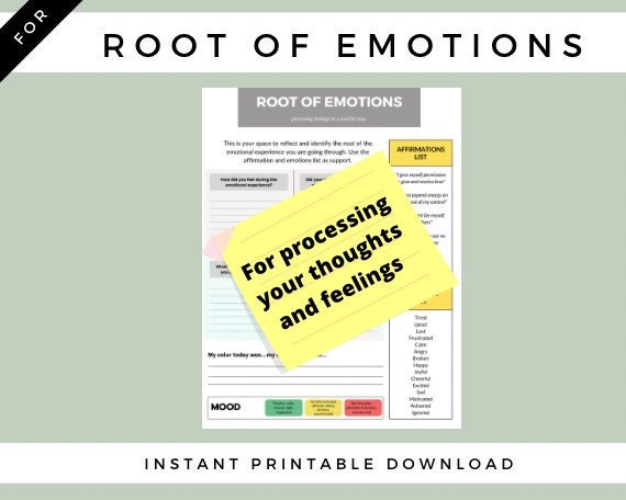 Analyze Feelings Worksheet for Mood and Emotion Regulation: - Etsy
