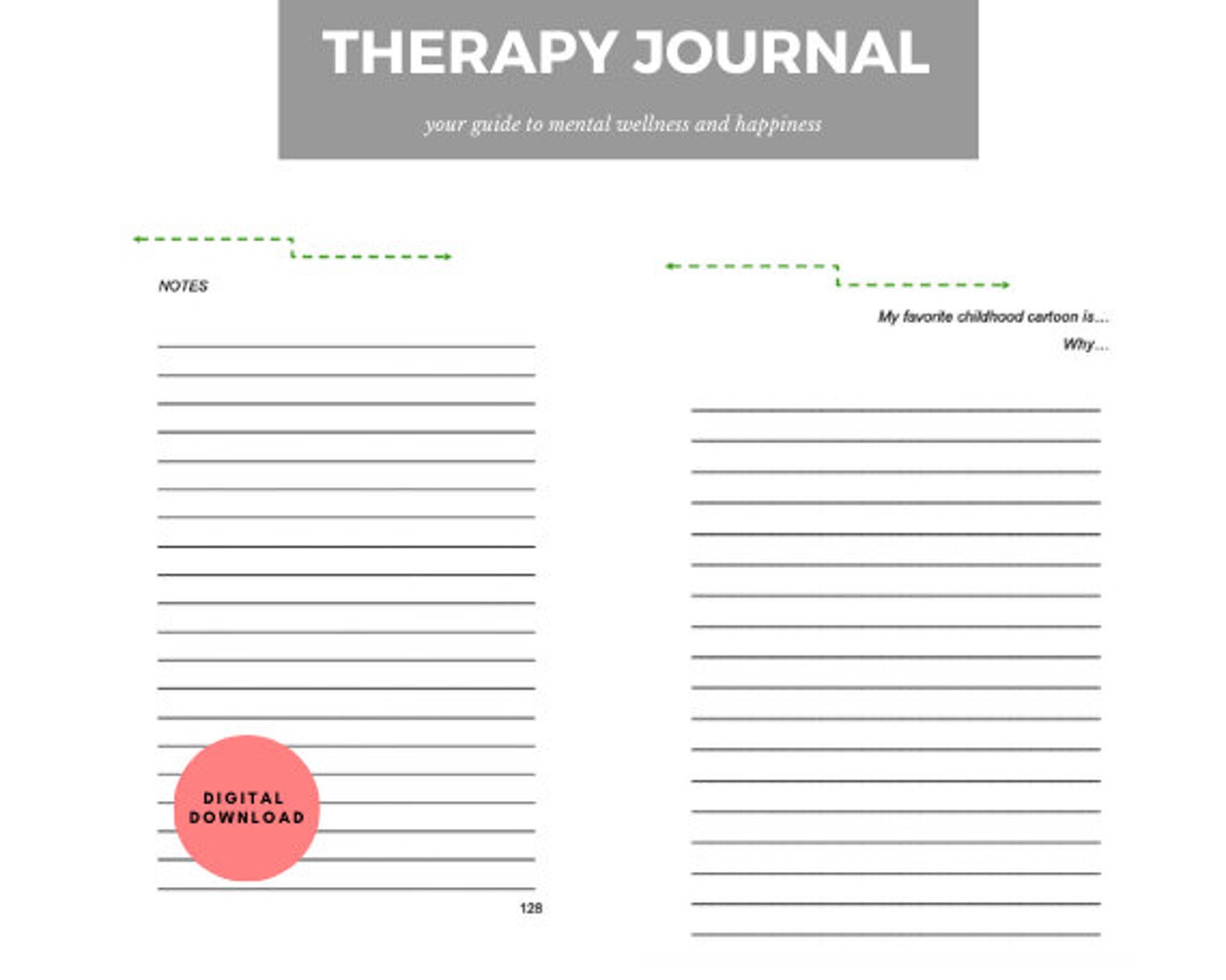 Mental Health Therapy Journal: Printable Personal Journal for ...