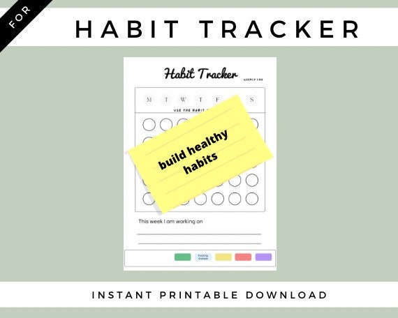 Habit Tracker Worksheet Digital Printable: Mental Health and - Etsy