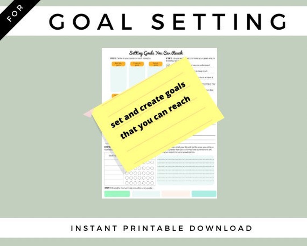 Goal Setting Mental Health and Wellness Worksheet That is Digital and ...