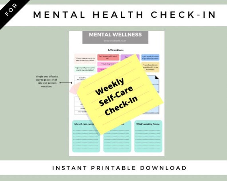 Mental Health Weekly Tracker for Self-care. Printable Mental Health ...