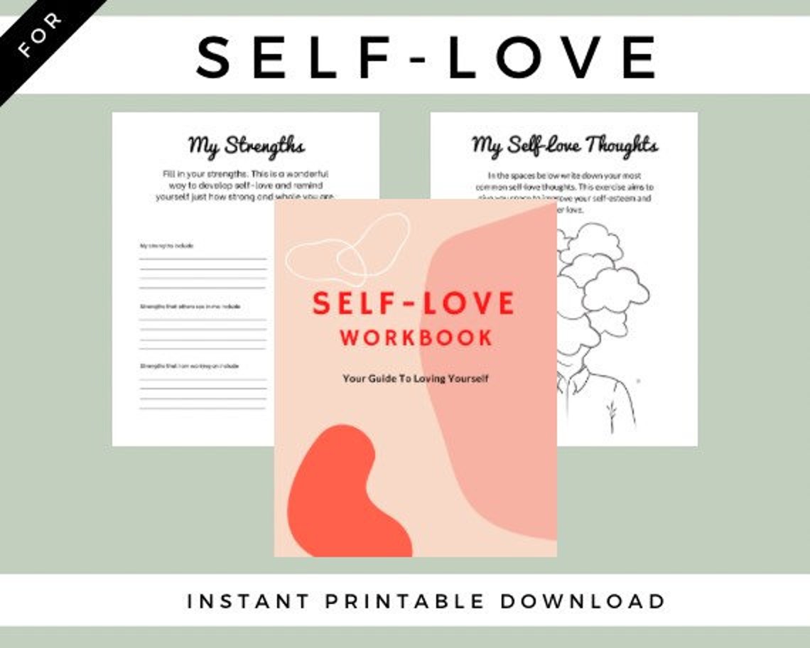 Adult Self Love and Self Care Workbook 65 Pages: Printable - Etsy