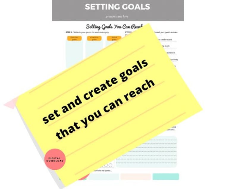 Goal Setting Mental Health and Wellness Worksheet That is Digital and ...