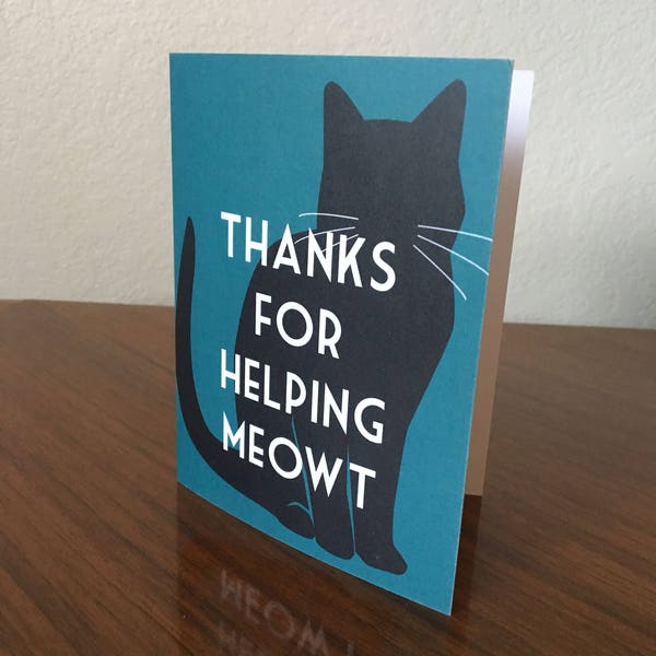 Cat Themed Thank You Card - Etsy