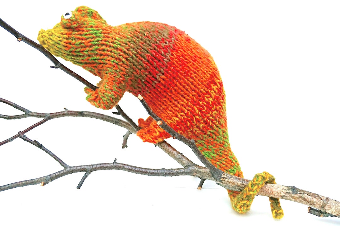 Knitted Chameleon, Stuffed Chameleon, Gifts for Kids, Baby Toy, Baby ...
