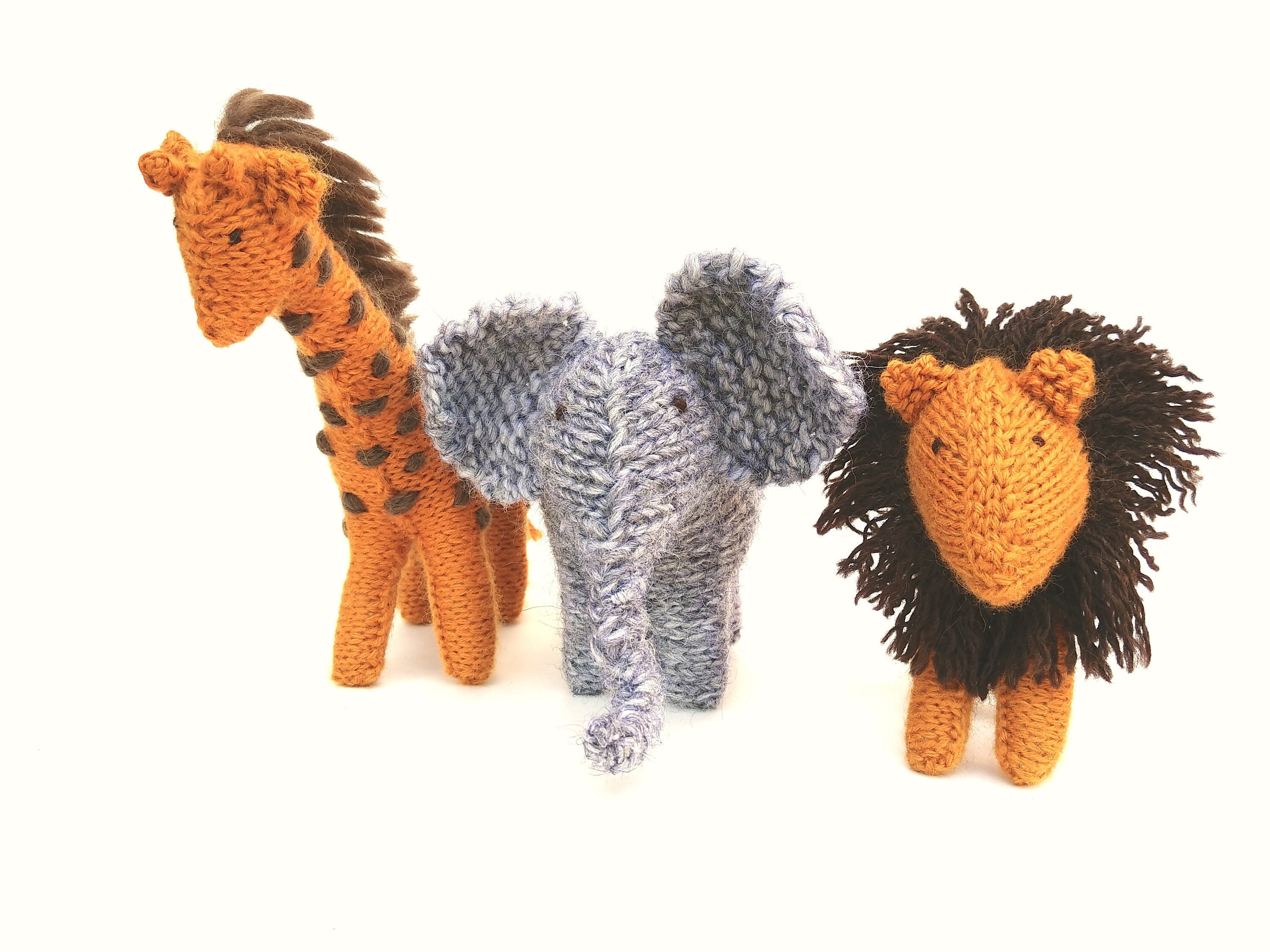 Knitted Jungle Animals Stuffed Handmade Animal Baby Toy - Etsy