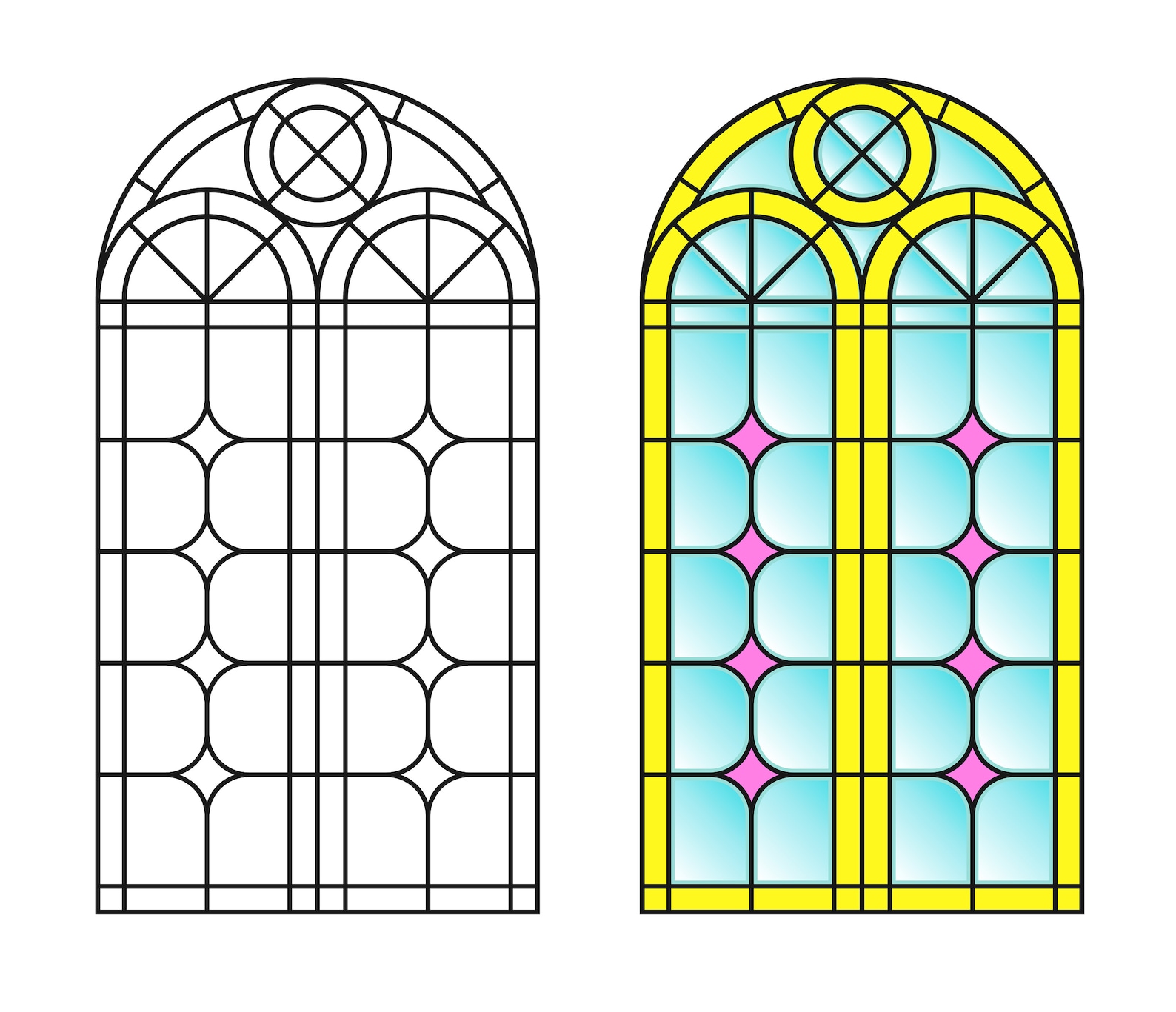Classical Cathedral Gothic Window Set. Laser Cut Files. All Formats ...