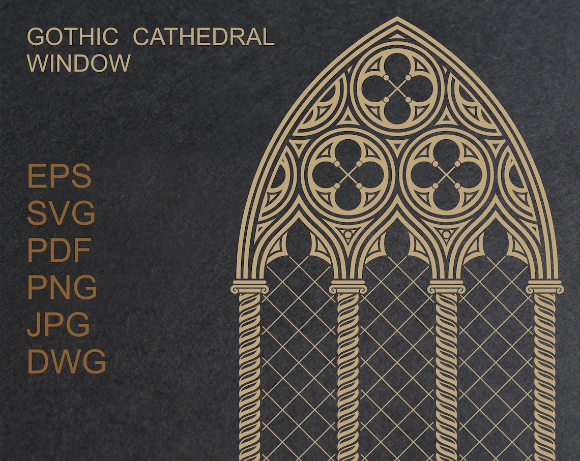 Gothic Window Set Templates. Cathedral Window Files. All Formats! Pdf ...