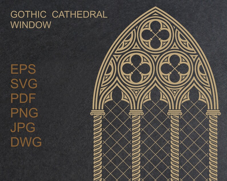 Gothic Window Set Templates. Cathedral Window Files. All Formats! Pdf ...