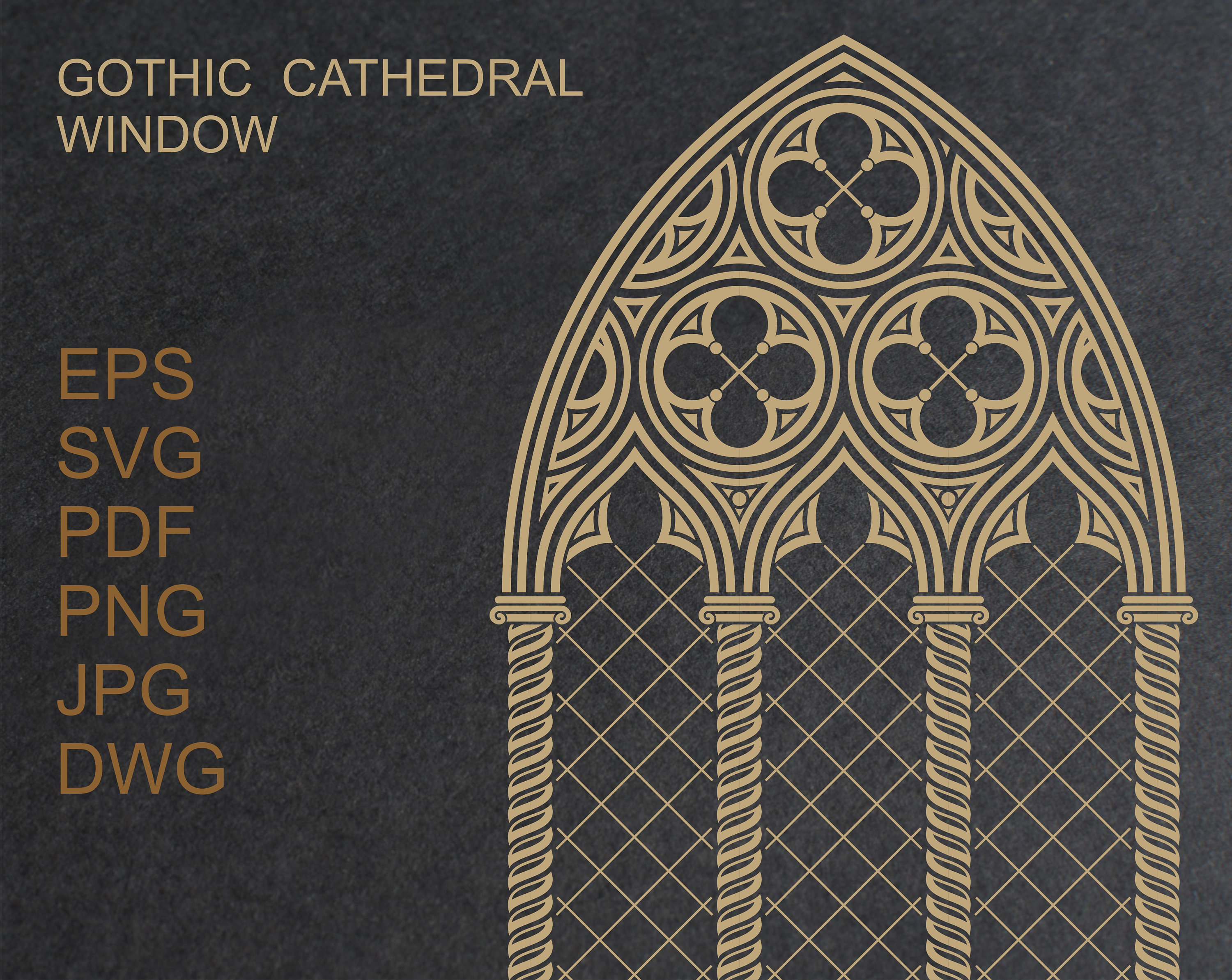 Gothic Window Set Templates. Cathedral Window Files. All Formats! Pdf ...