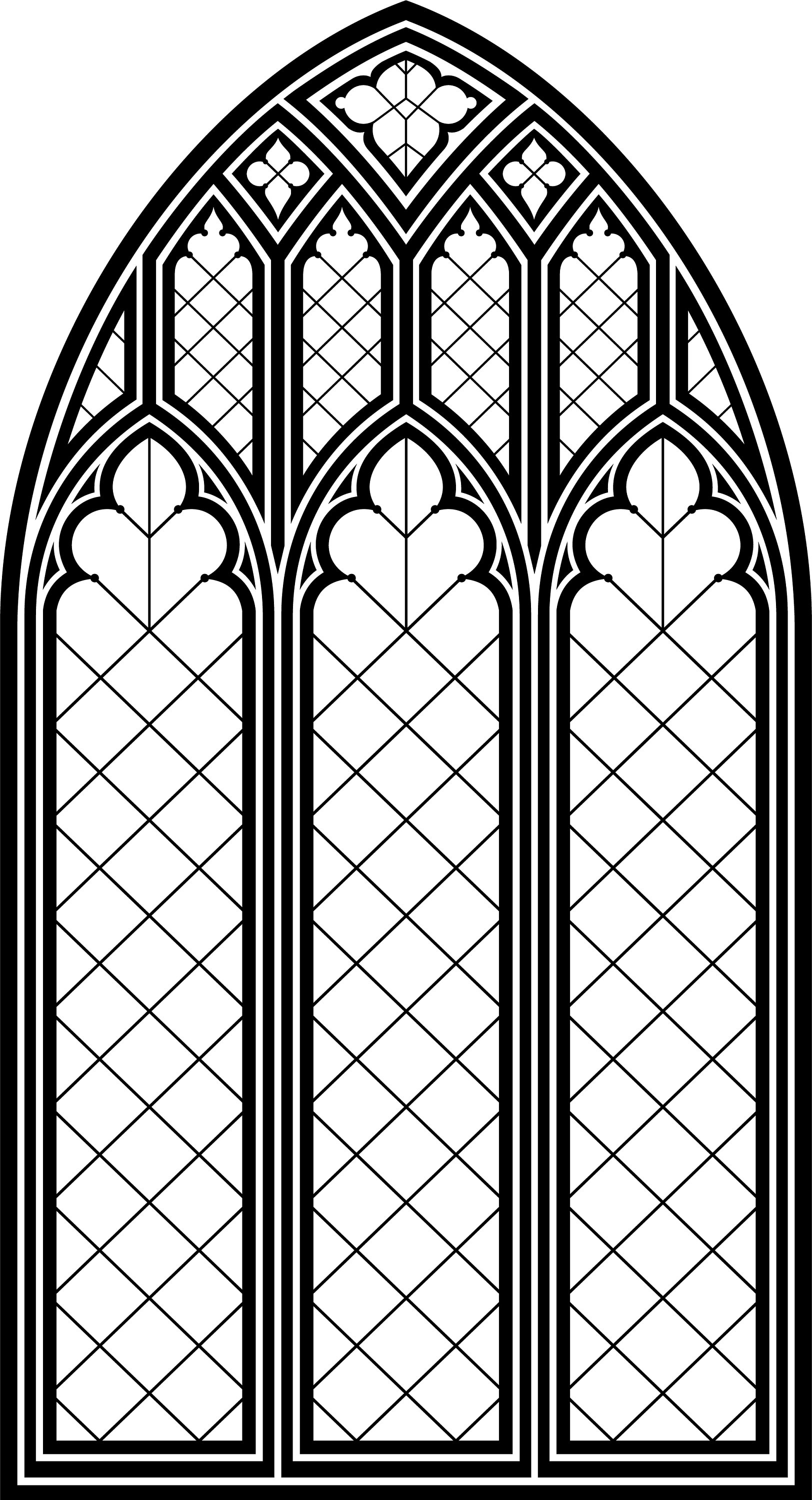 Gothic Window Set Templates. Cathedral Window Files. Stained Glass ...
