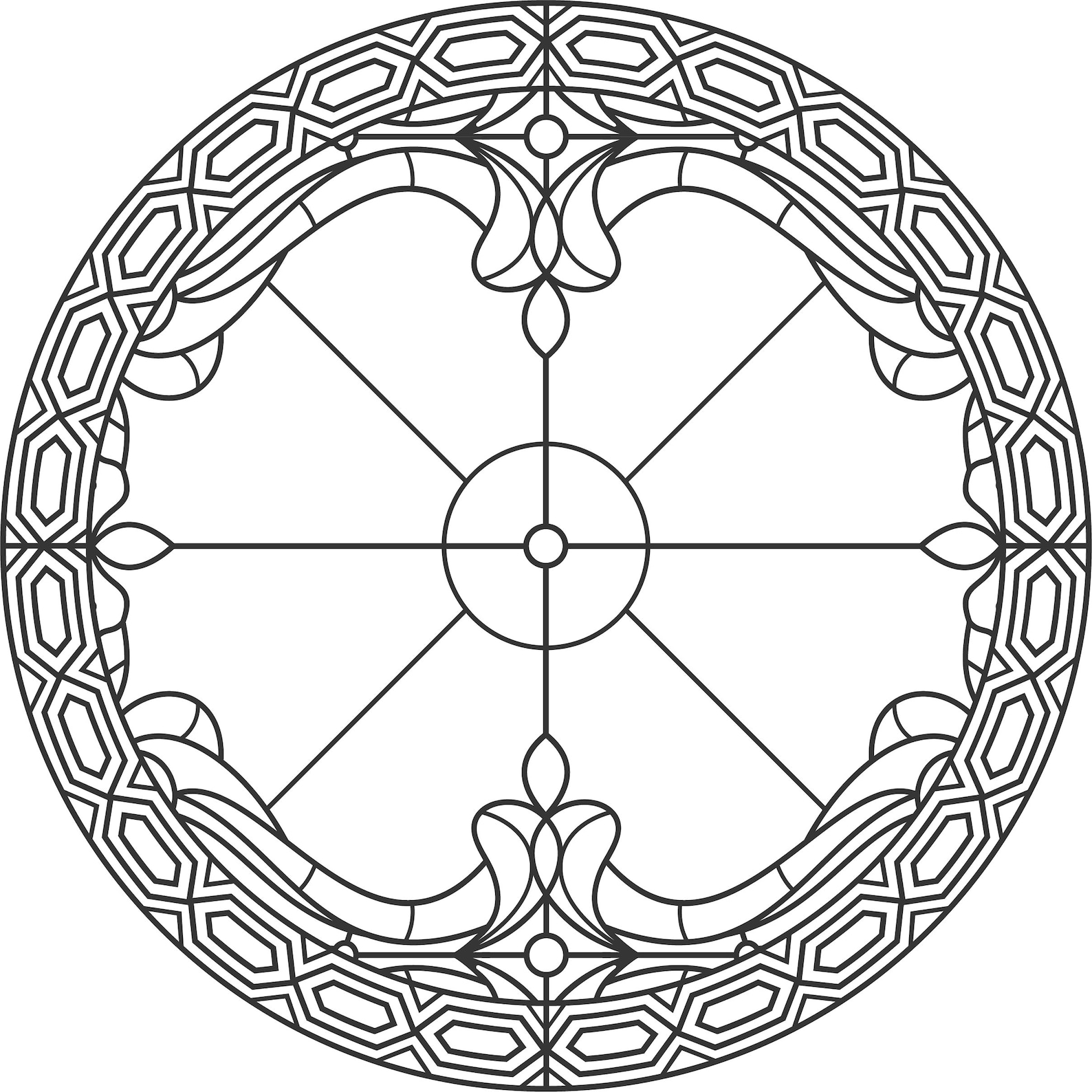Blank for a Classic Stained-glass Window With Floral Ornaments. All ...