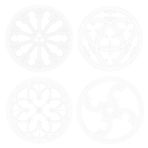 Set of Cathedral Round Gothic Windows. Cathedral Window Files. All ...