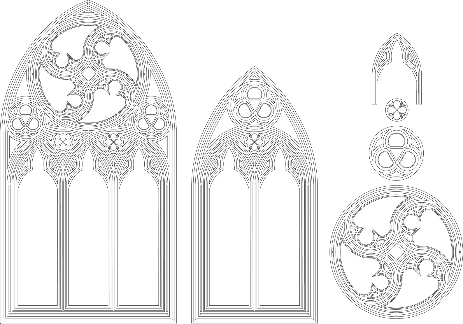 Gothic Window Set Templates. Cathedral Window Files. All Formats! Pdf ...