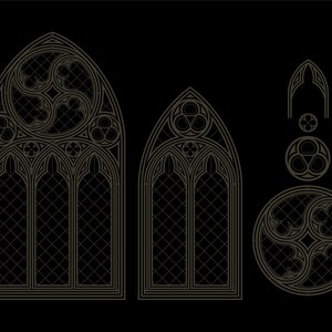 Gothic Window Set Templates. Cathedral Window Files. All Formats! Pdf ...
