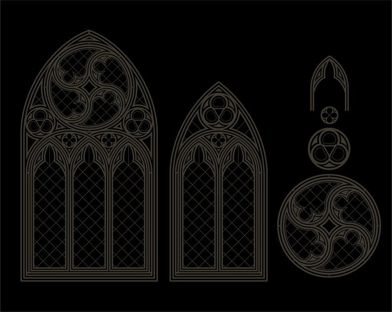 Gothic Window Set Templates. Cathedral Window Files. All Formats! Pdf ...