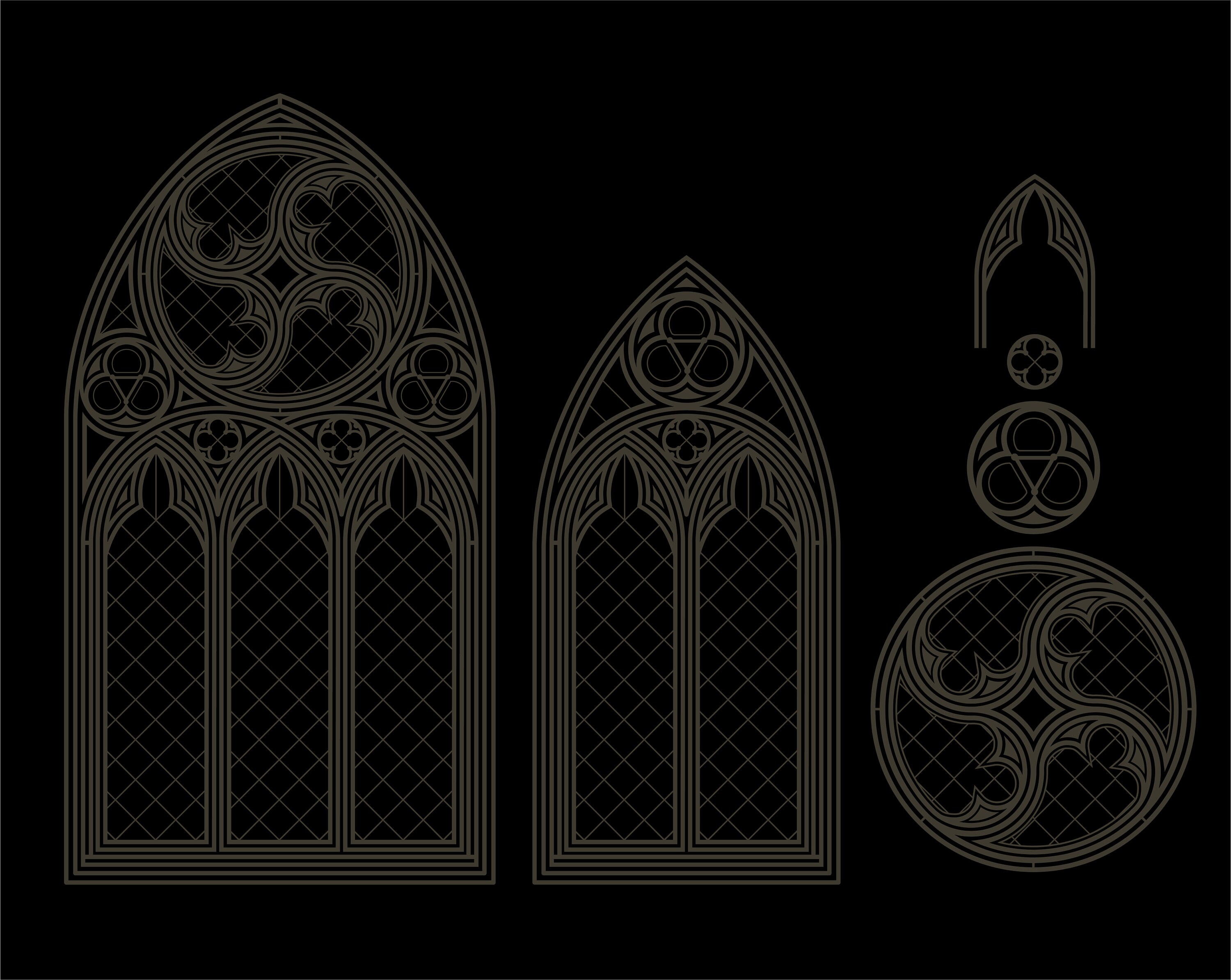 Gothic Window Set Templates. Cathedral Window Files. All Formats! Pdf ...