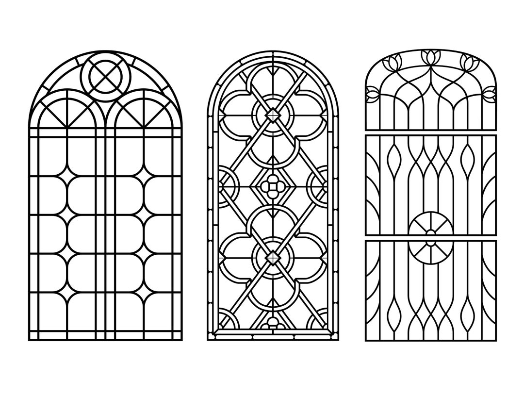 Classical Cathedral Gothic Window Set. Laser Cut Files. All Formats ...