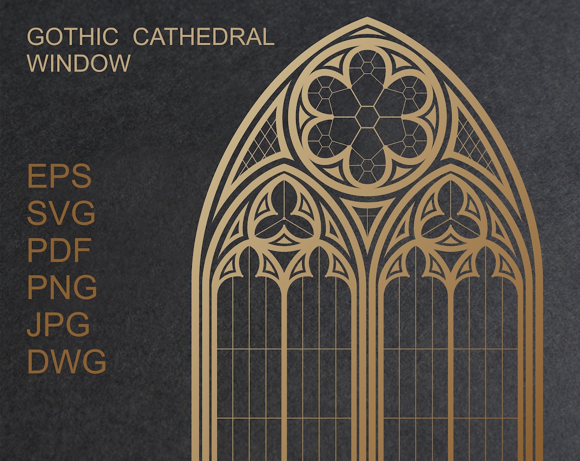 Gothic Window Set Templates. Cathedral Window Files. All Formats! Pdf ...
