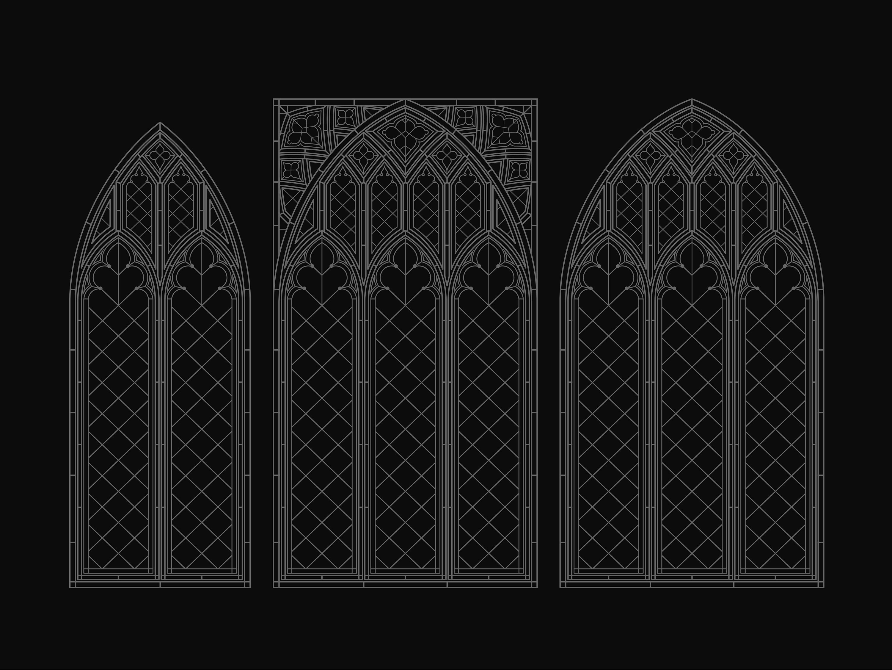 Gothic Old Window Set. Cathedral Window Architecture. Jpeg + SVG+EPS ...