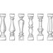 Set Classic Engraving Column Balusters, Eps, Svg, Pdf, Eps, Png ...